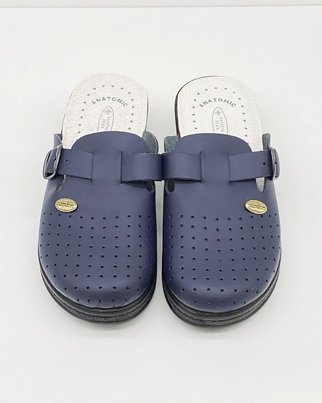 Damskie klapki medyczne z zakrytymi palcami Sanital Flex 708 blue ...